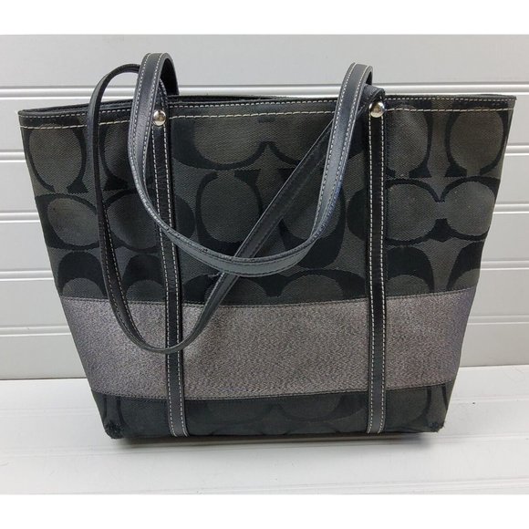 Coach | Bags | Coach Signature 198 Tote Shoulder Handbag Purse Black ...